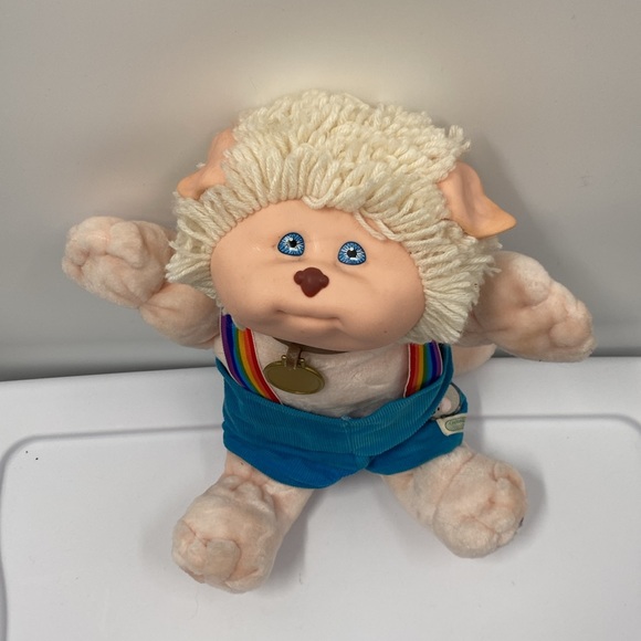 Coleco | Toys | Cabbage Patch Kids Koosas Lion Doll White Yarn Blue ...